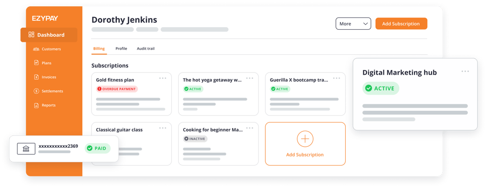 Ezypay l Health and Fitness Direct Debit l Payments gyms and clubs